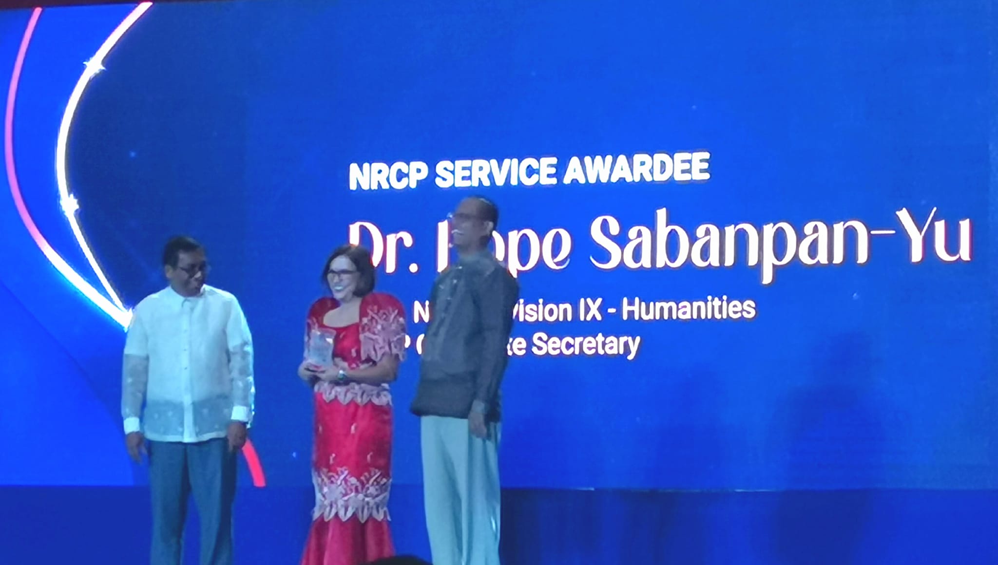 NRCP Service Awardee: Dr. Hope Sabanpan-Yu - Cebuano Studies Center : Cebuano Studies Center